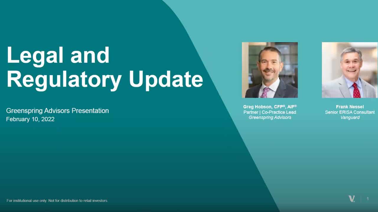 2022 Legal and Regulatory Plan Sponsor Update - Greenspring Advisors